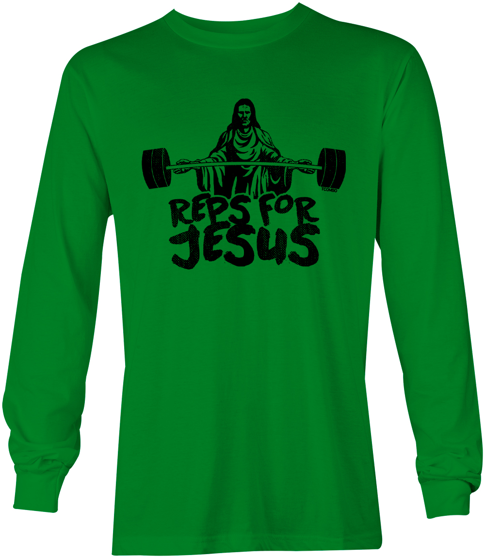 Reps For Jesus - Bodybuilder Fitness Gym Hustle Workout Unisex Long ...